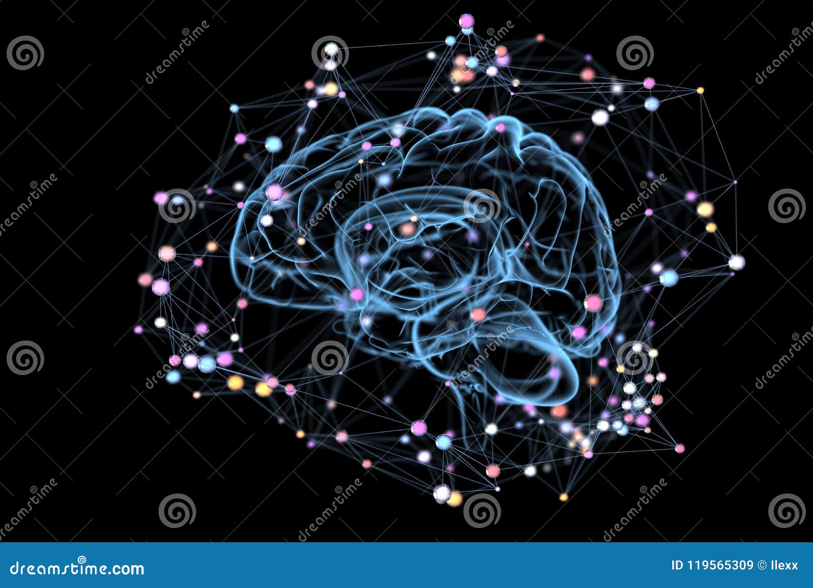 Colorful thoughts mind stock illustration. Illustration of organ ...