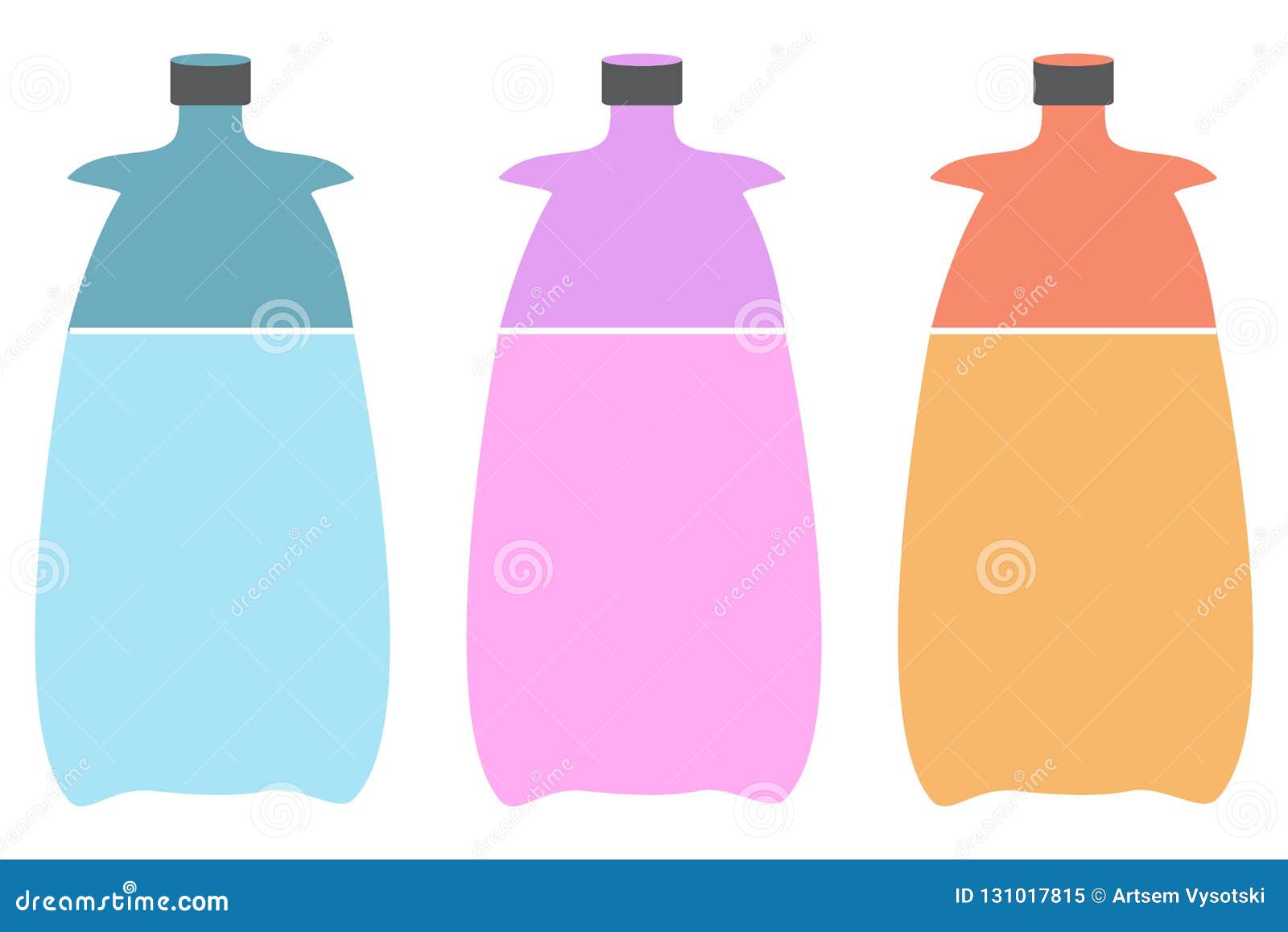 An Illustration of Three Bottles. Plastic Bottle for New Design. Multi ...