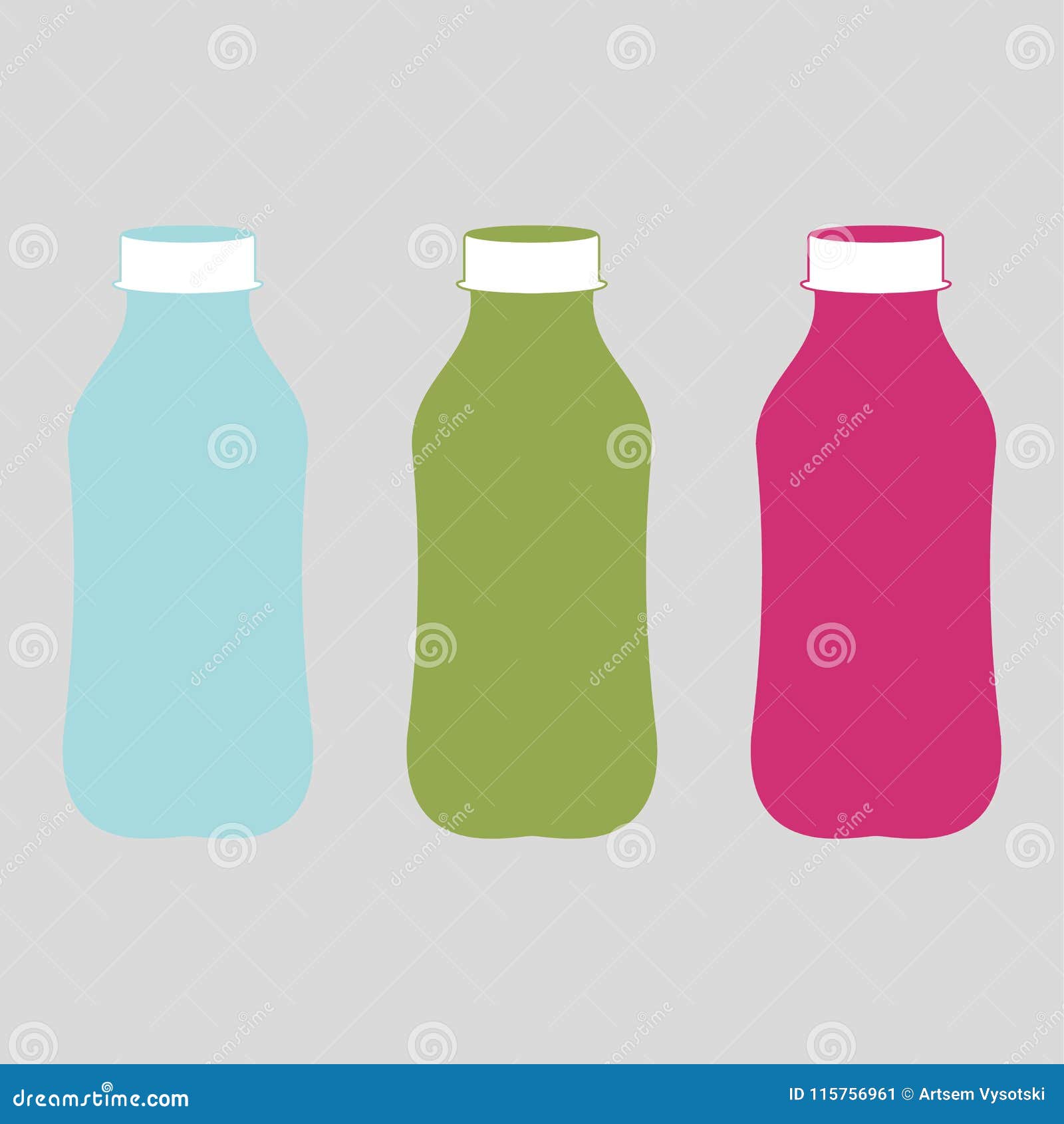 An Illustration of Three Bottles. Plastic Bottle for New Design Stock ...