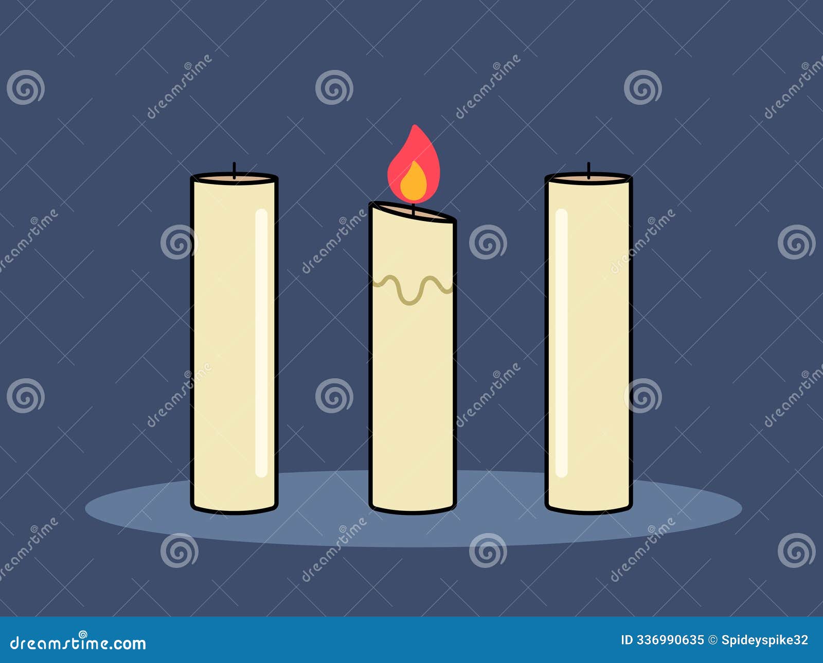 Illustration about the Three Candles but only One Has Fire Stock ...