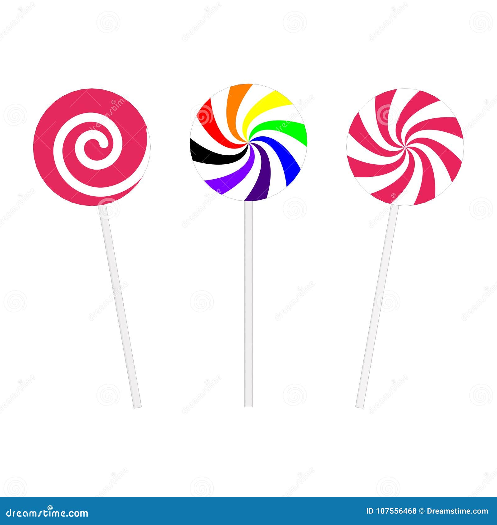 Different Lollipop And Candy Of Various Taste And Flavor Vector Set ...