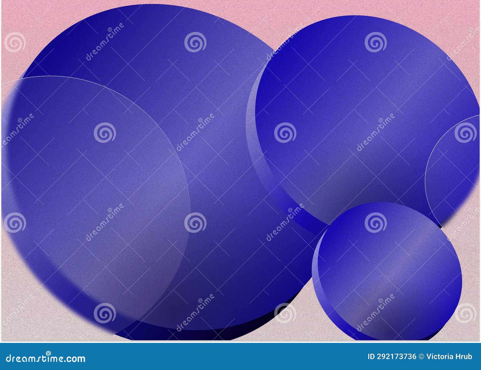 Illustration, Three-dimensional 3D Circles of Blue Color Stock ...