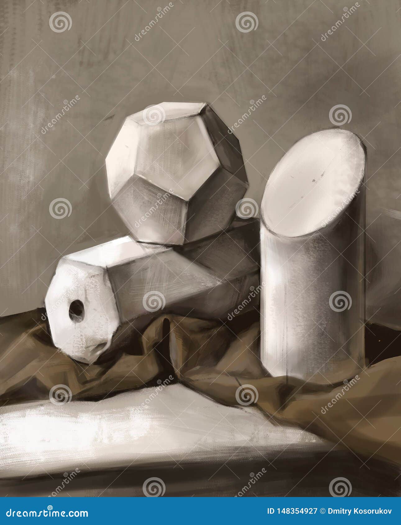 Illustration of Three-dimensional Geometric Shapes Stock Illustration ...