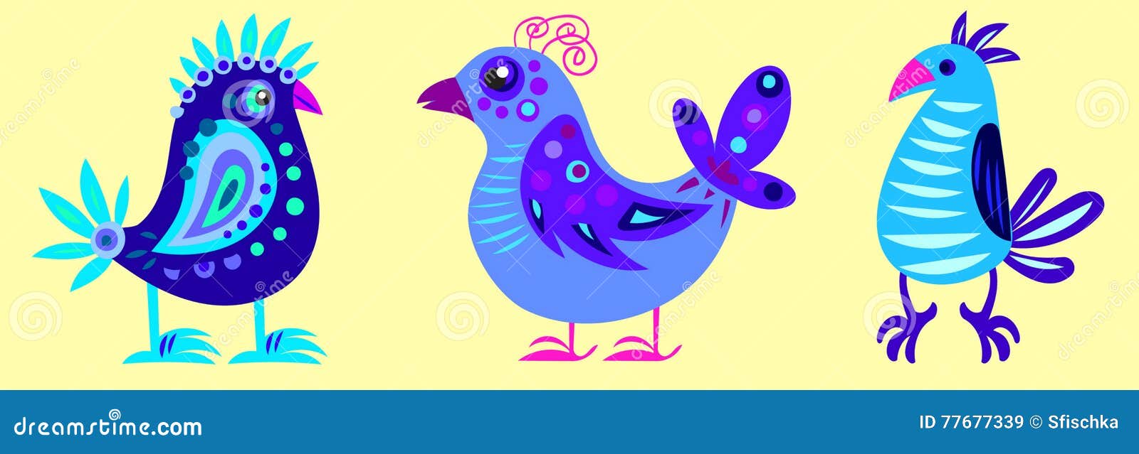 Illustration of Three Fairy Blue Bird Stock Vector - Illustration of ...