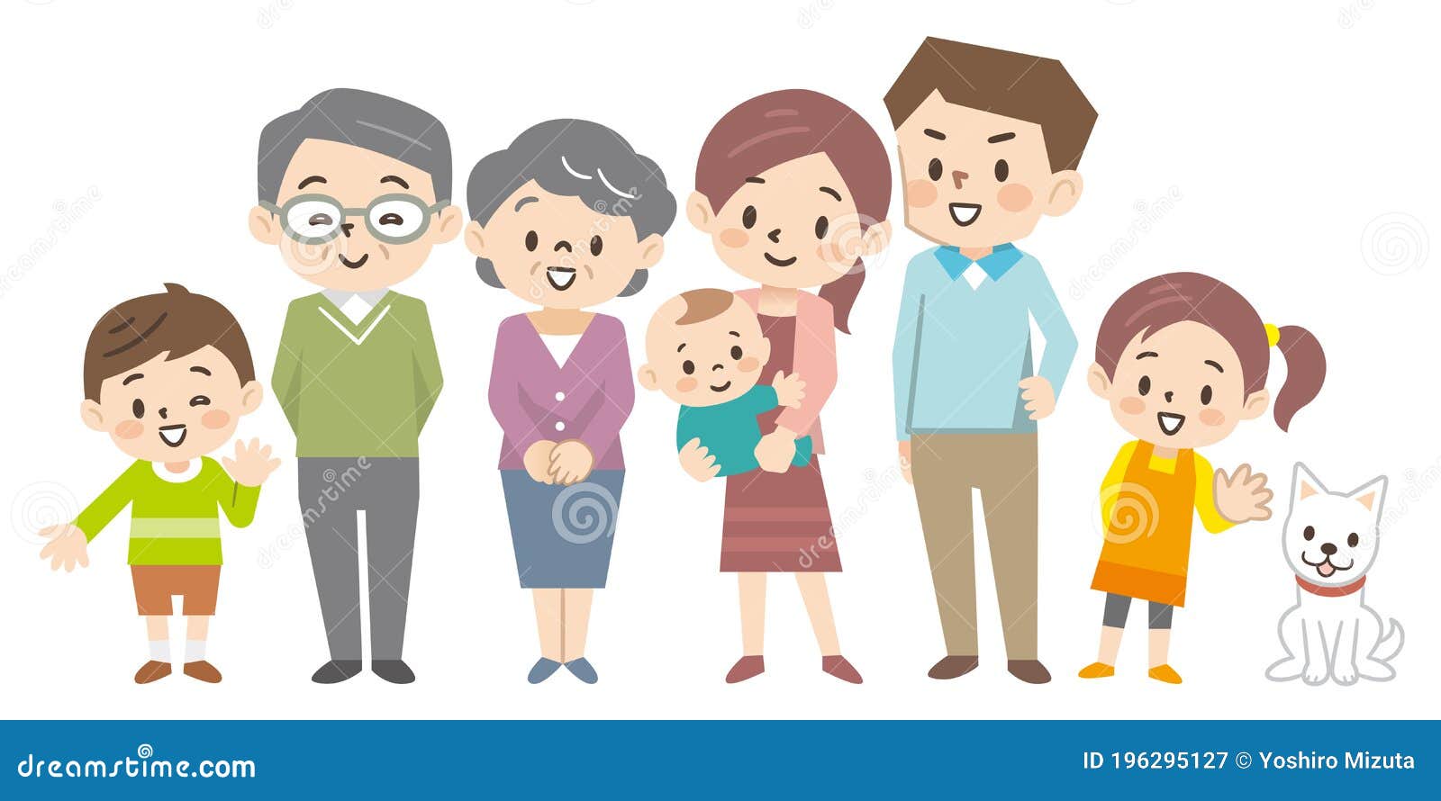 Illustration of a Three-generation Family Stock Vector - Illustration ...