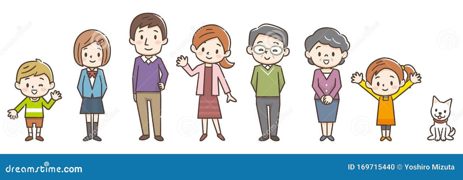 Illustration of Three Generation Family Stock Vector - Illustration of ...
