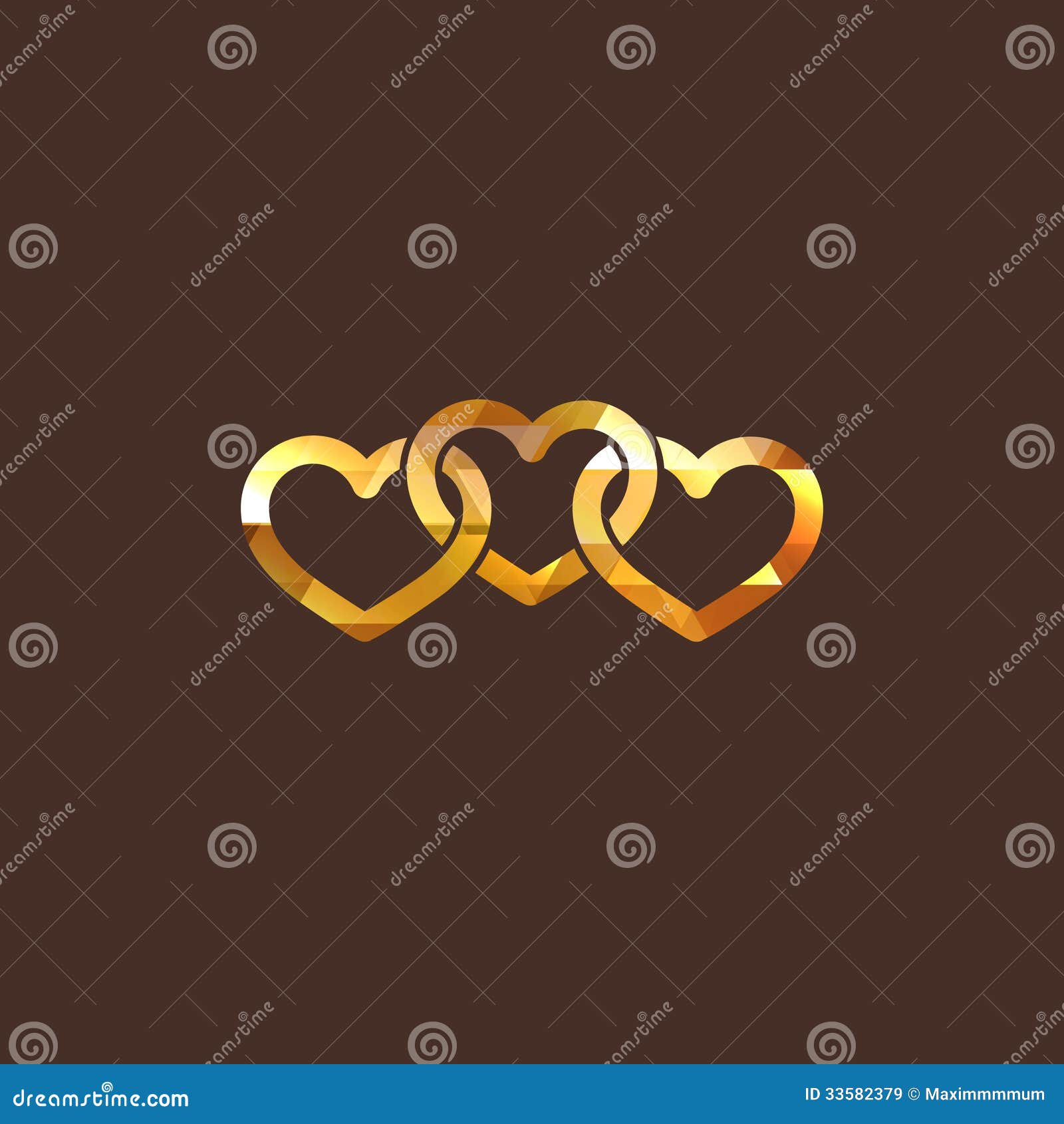 Illustration with Three Hearts Stock Illustration - Illustration of ...