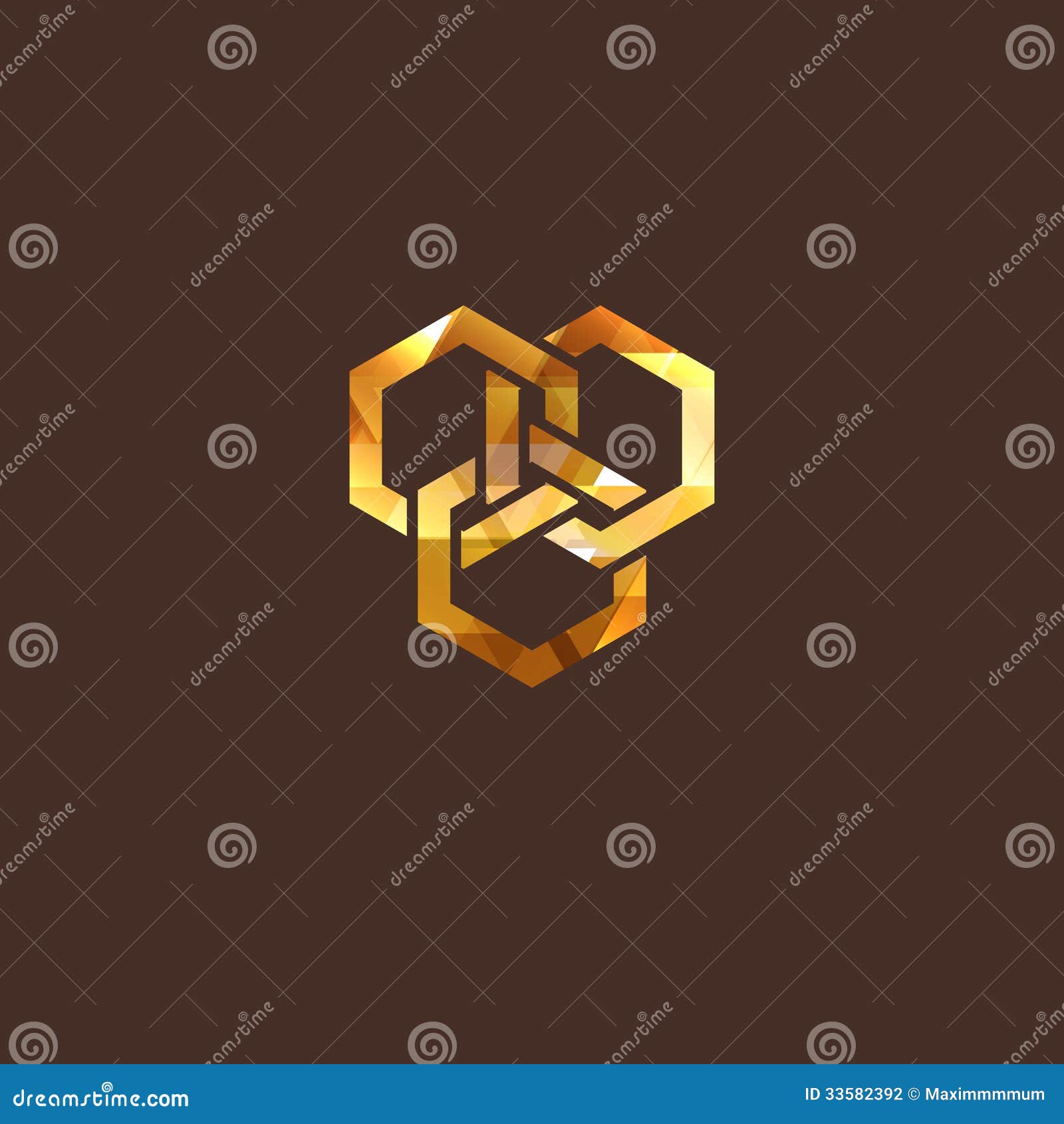 Illustration with Three Hexagons Stock Illustration - Illustration of ...
