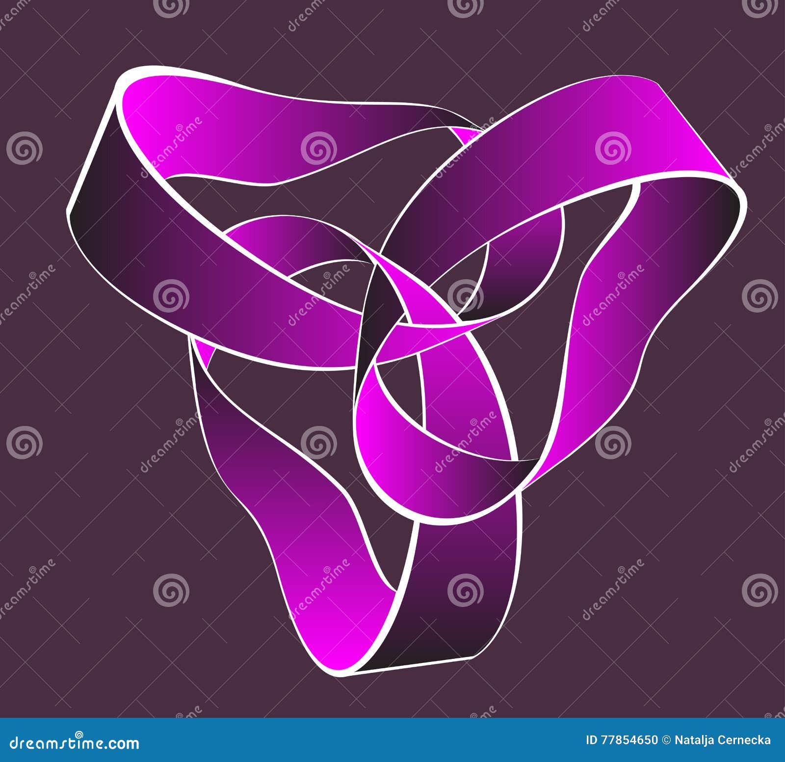 Illustration of Three Intertwined Mobius Strip. Stock Vector ...