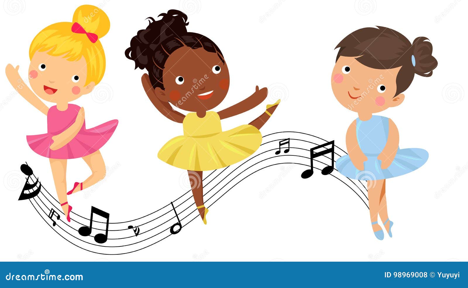 Three dancer stock vector. Illustration of isolated, pink - 98969008