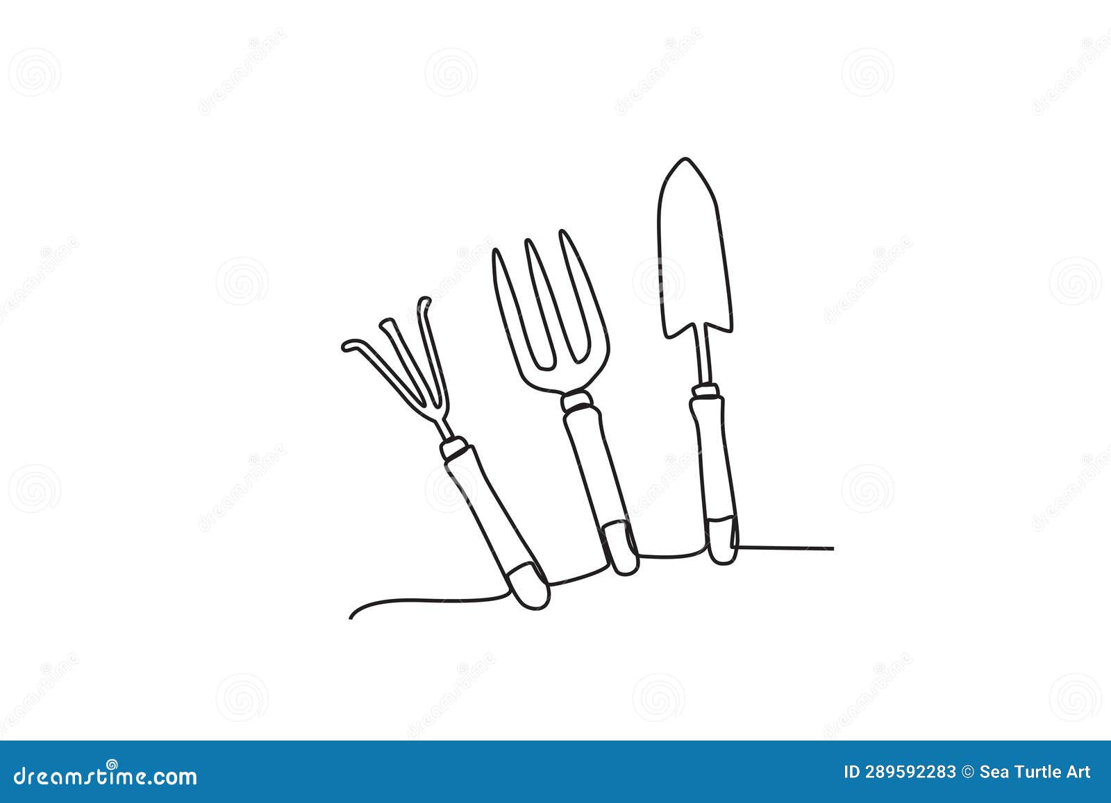 Illustration of Three Mini Garden Tools Stock Vector - Illustration of ...