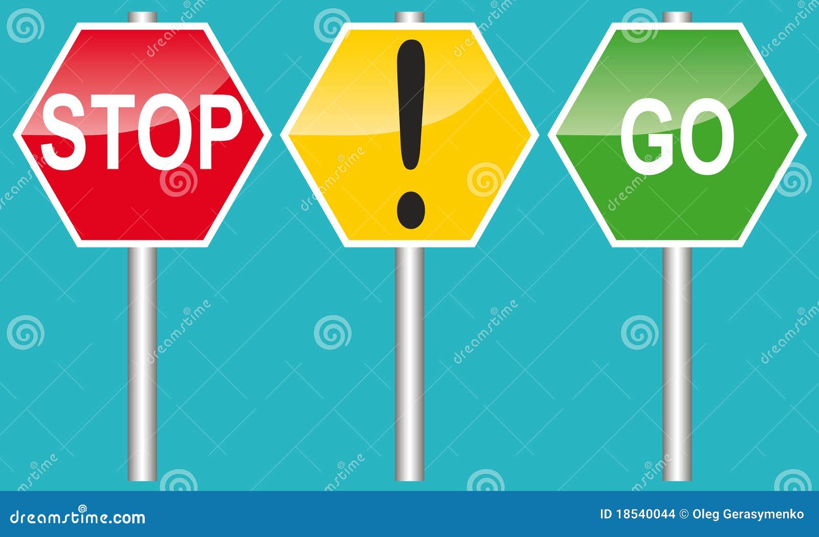 Illustration of Three Signs Stock Vector - Illustration of highway ...