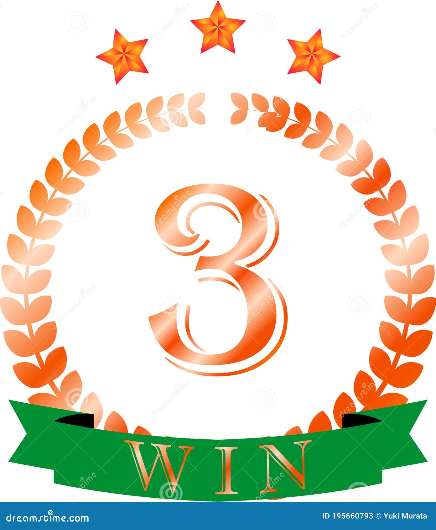 Illustration of a Three-star Copper Laurel To Honor the Third Place ...