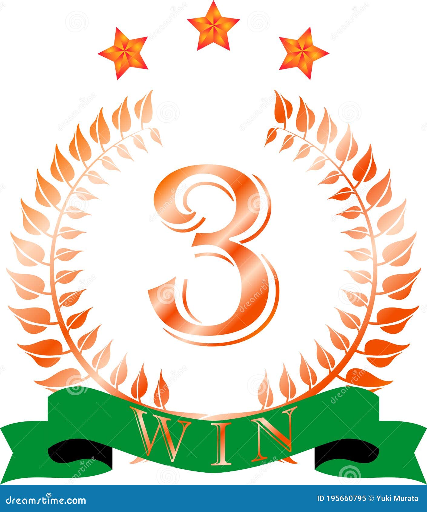 Illustration of a Three-star Copper Laurel To Honor the Third Place ...