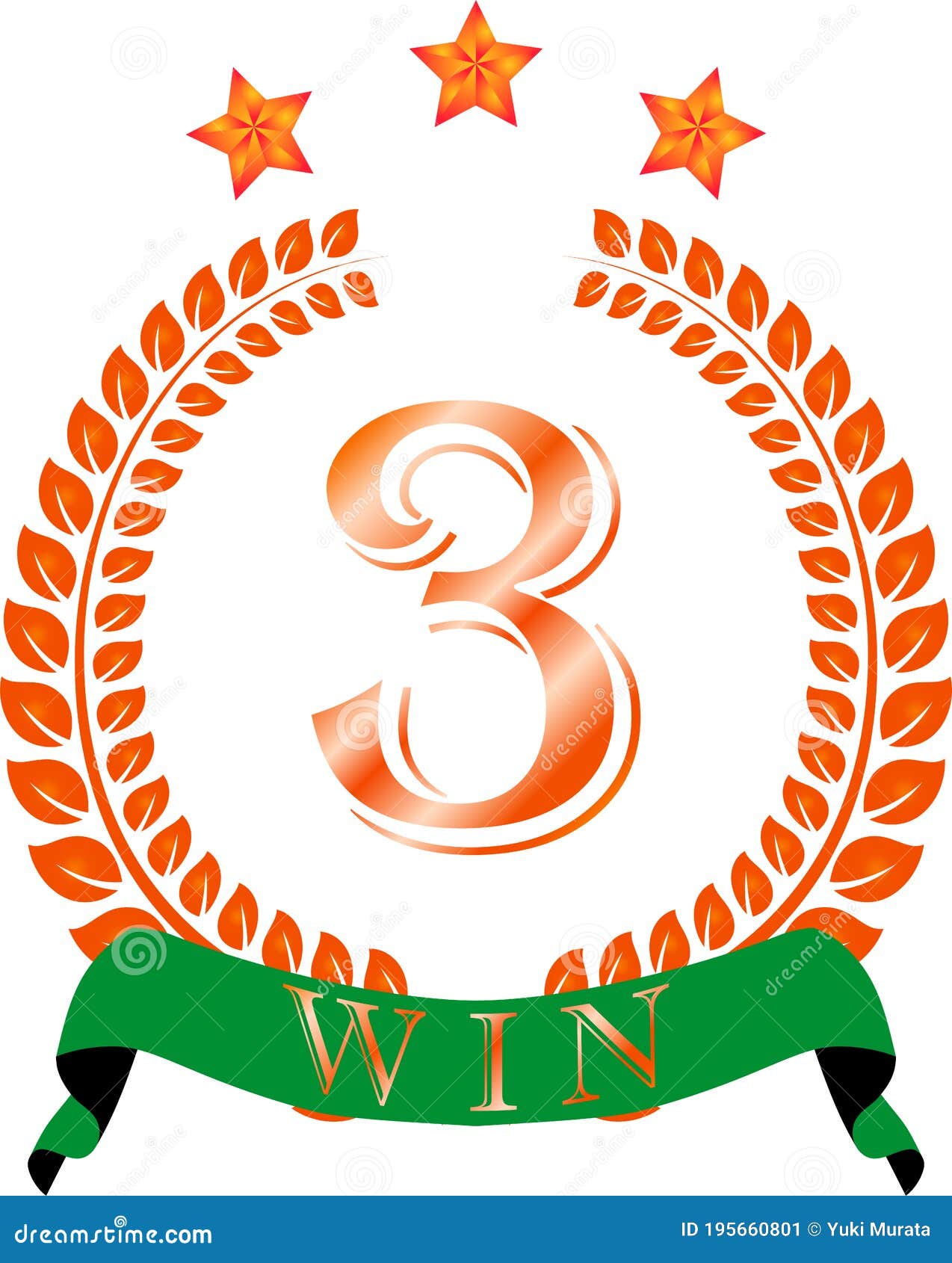 Illustration of a Three-star Copper Laurel To Honor the Third Place ...