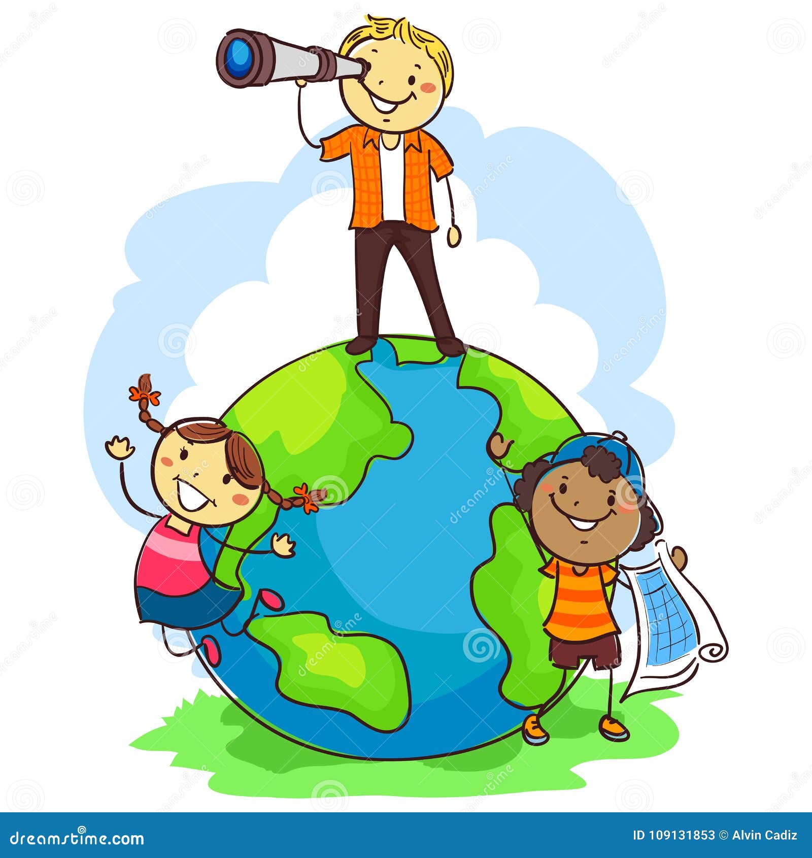 Kids Exploring Clipart