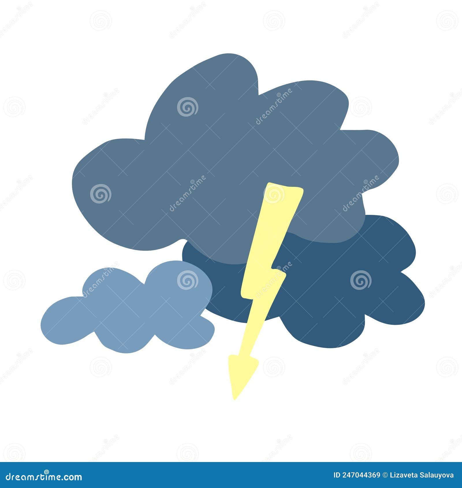 Illustration of Three Thunderclouds with Lightning Stock Vector ...