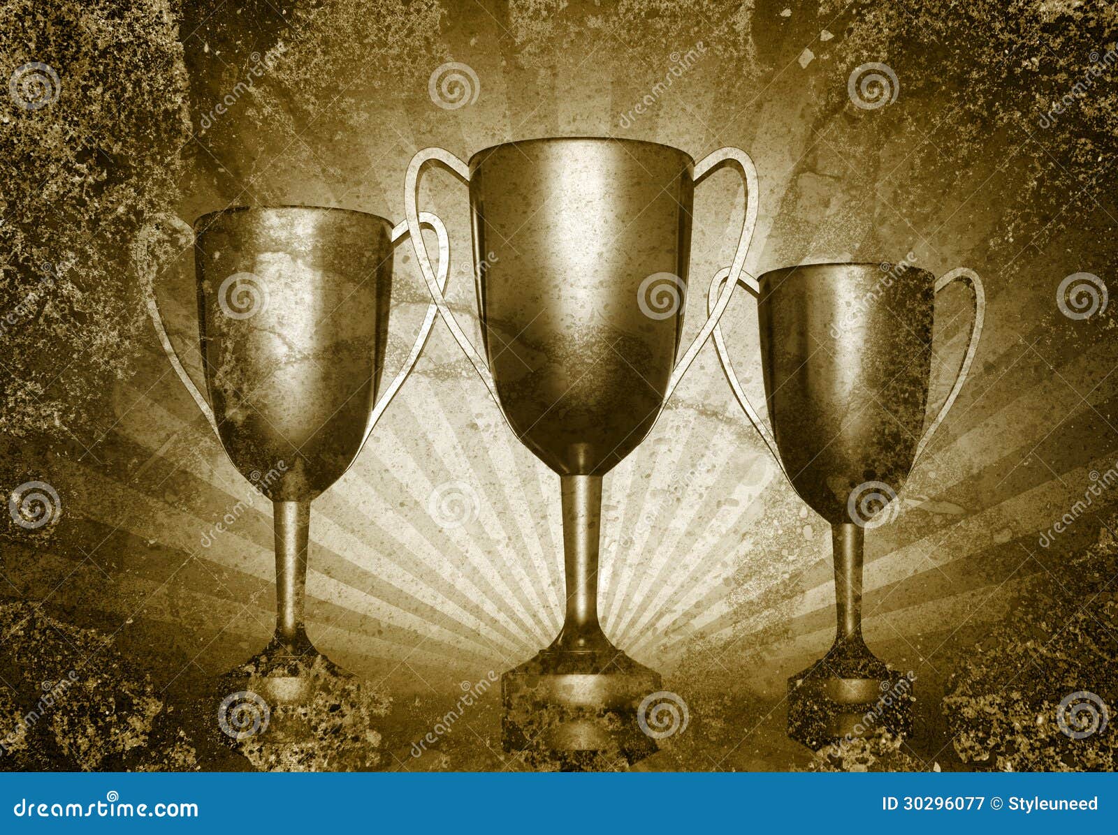 Three trophy cups stock image. Image of luxury, gold - 30296077