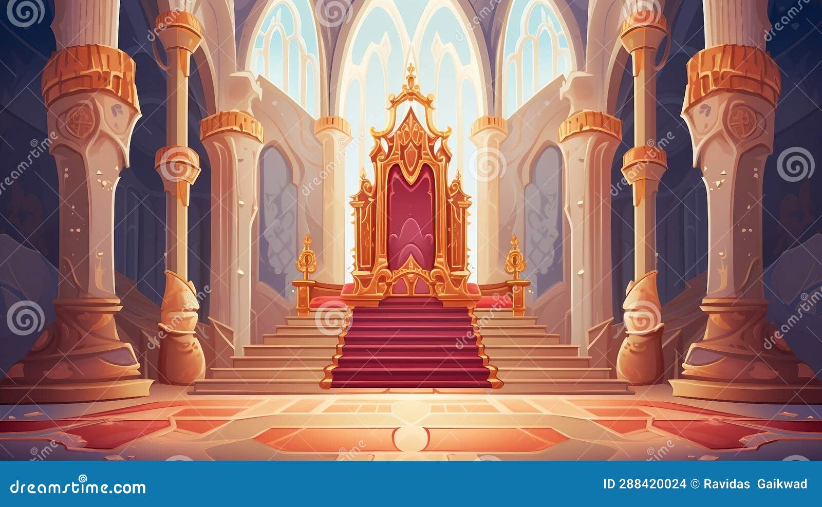 An Illustration of a Throne in a Castle Hall AI Generated Stock ...