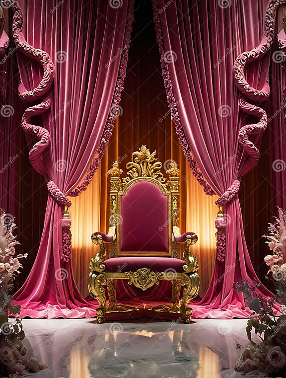 Illustration of Throne Hall with Light Shine Over Throne Stock ...