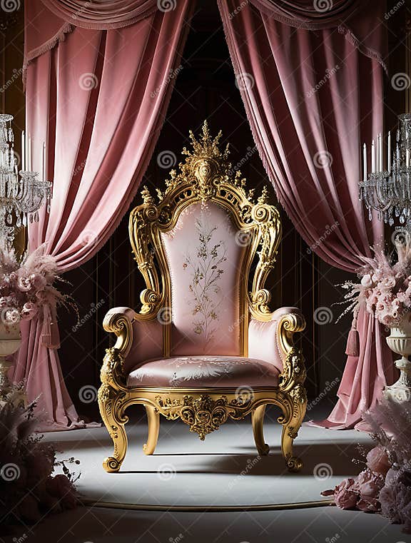 Illustration of Throne Hall with Light Shine Over Throne Stock ...