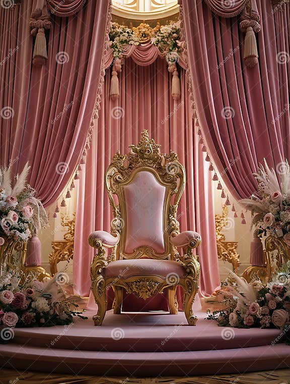 Illustration of Throne Hall with Light Shine Over Throne Stock ...