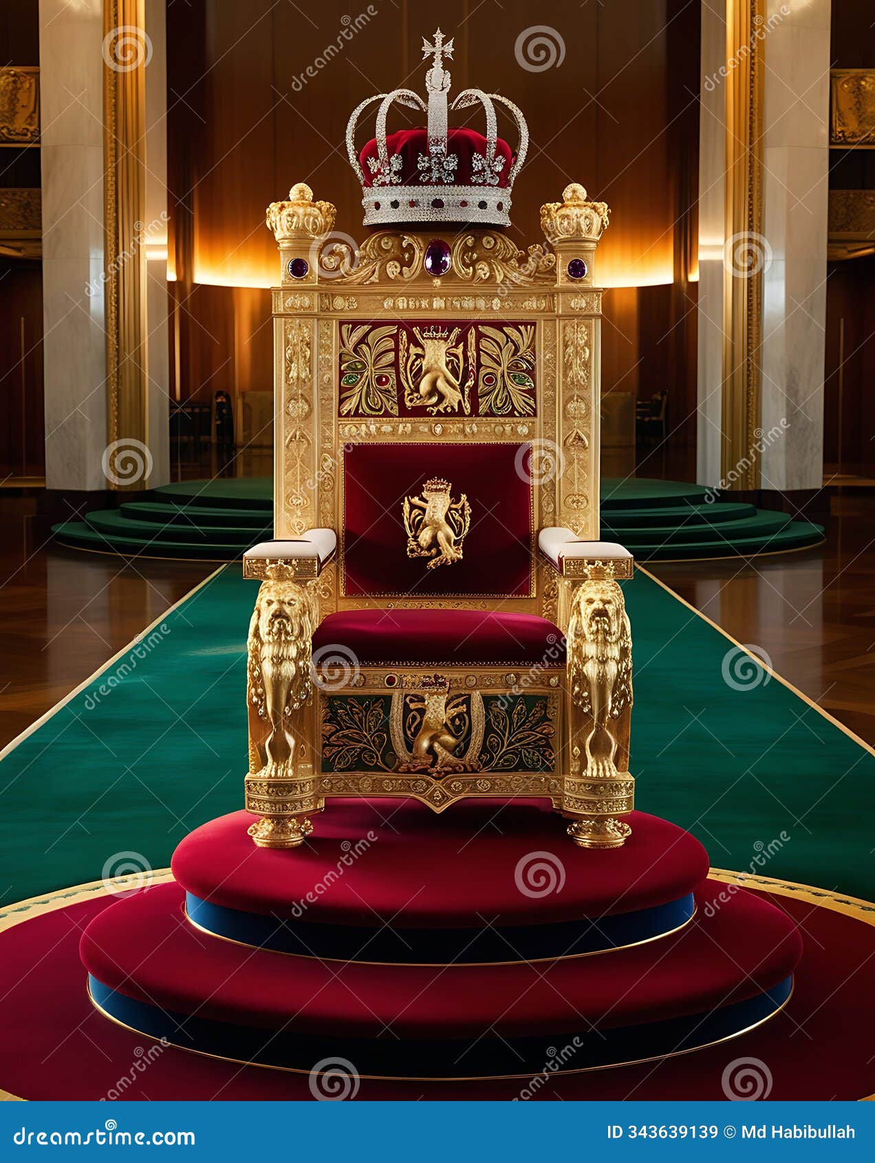 Illustration of Throne Hall with Light Shine Over Throne Stock ...