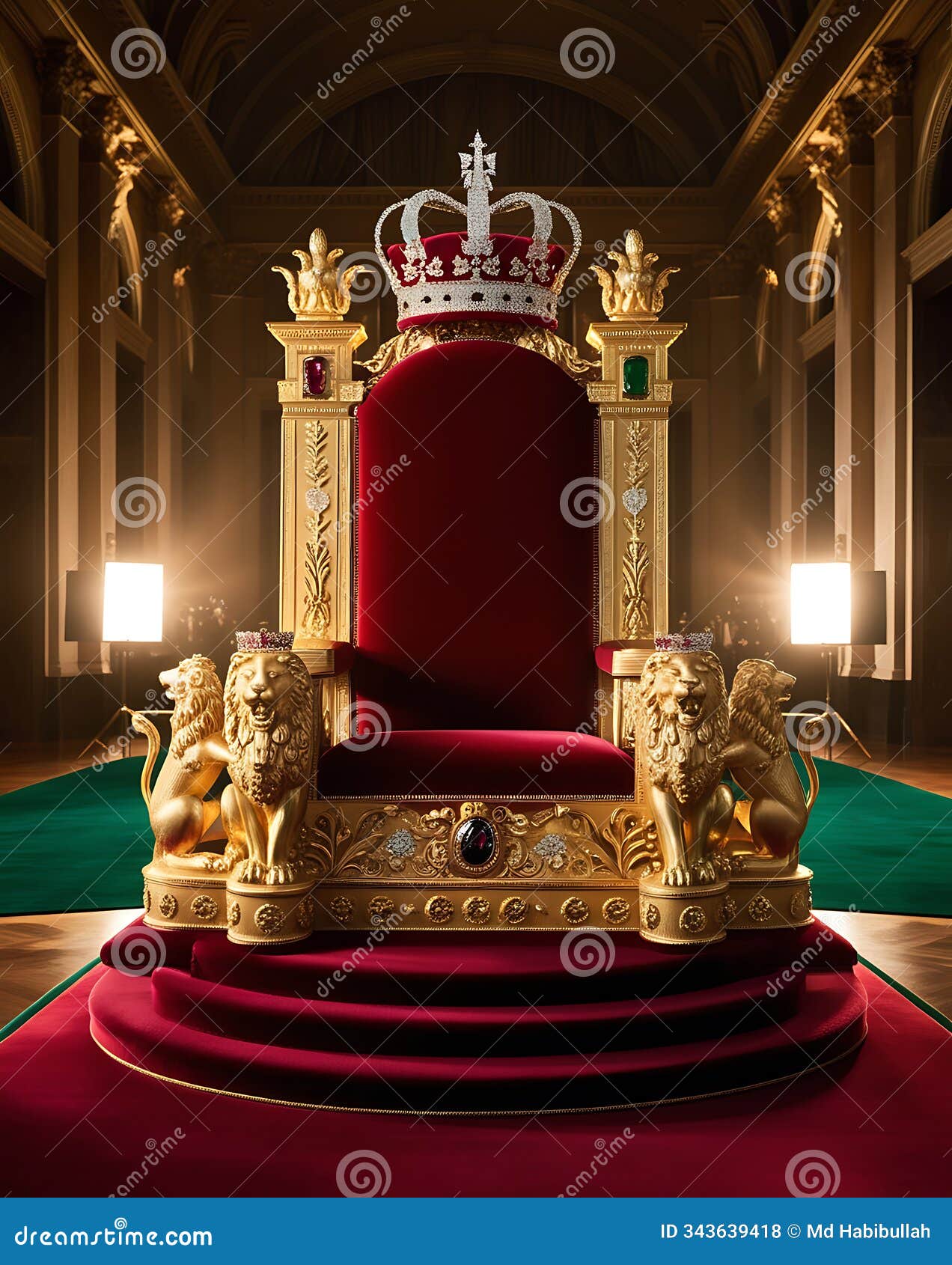 Illustration of Throne Hall with Light Shine Over Throne Stock ...