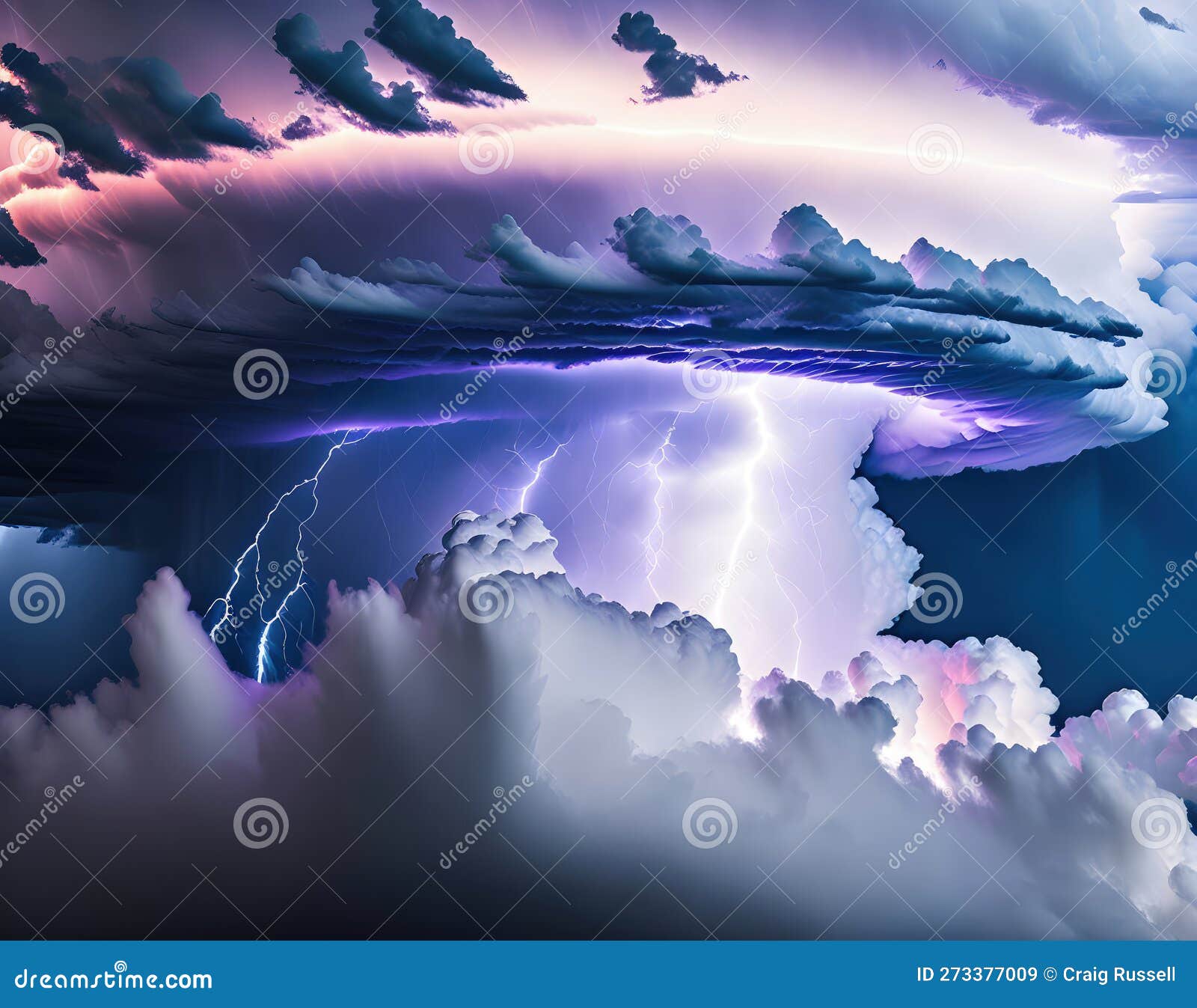 Illustration of a Thunderstorm and Lightning. AI Generated Stock ...