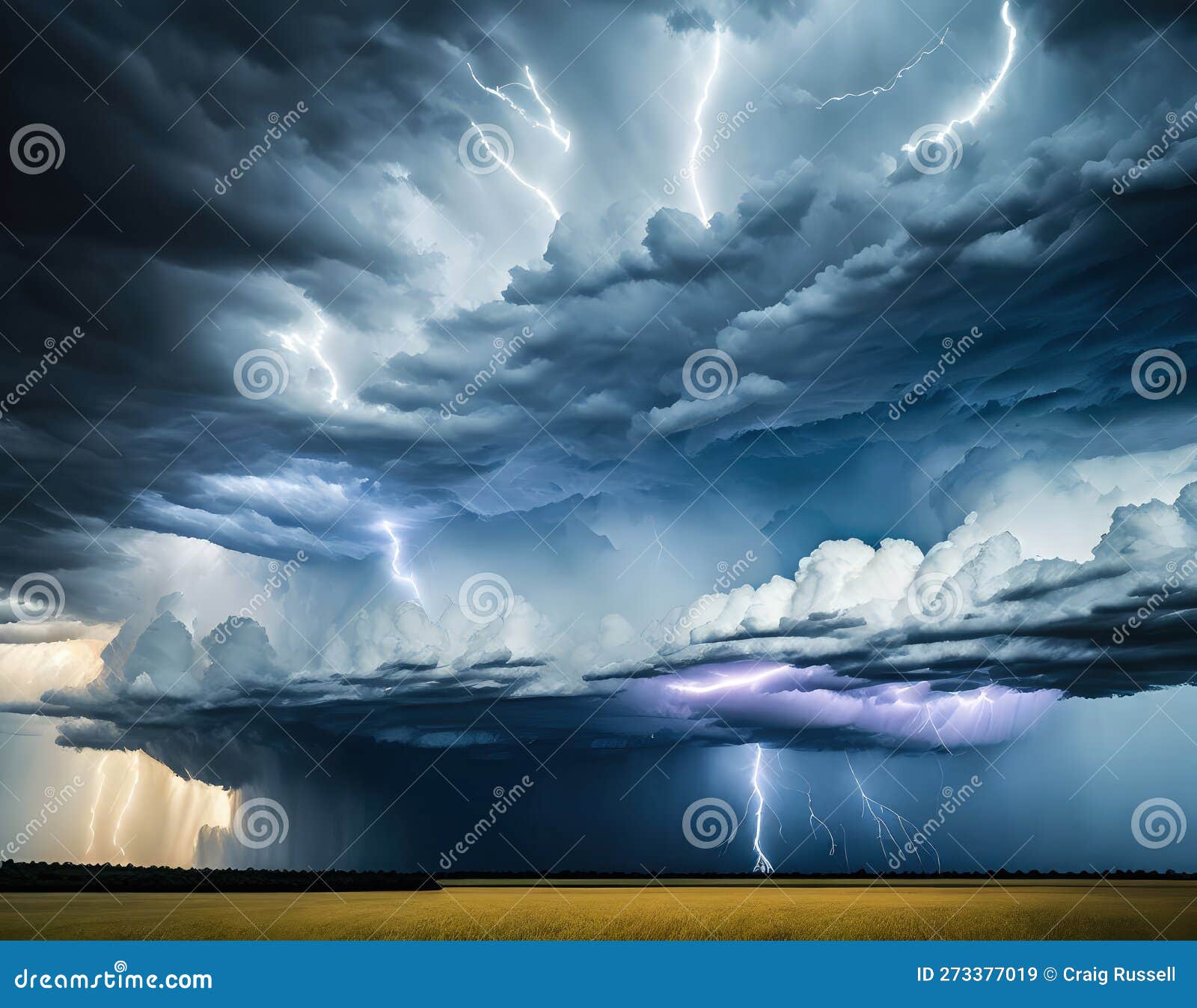 Illustration of a Thunderstorm and Lightning. AI Generated Stock ...
