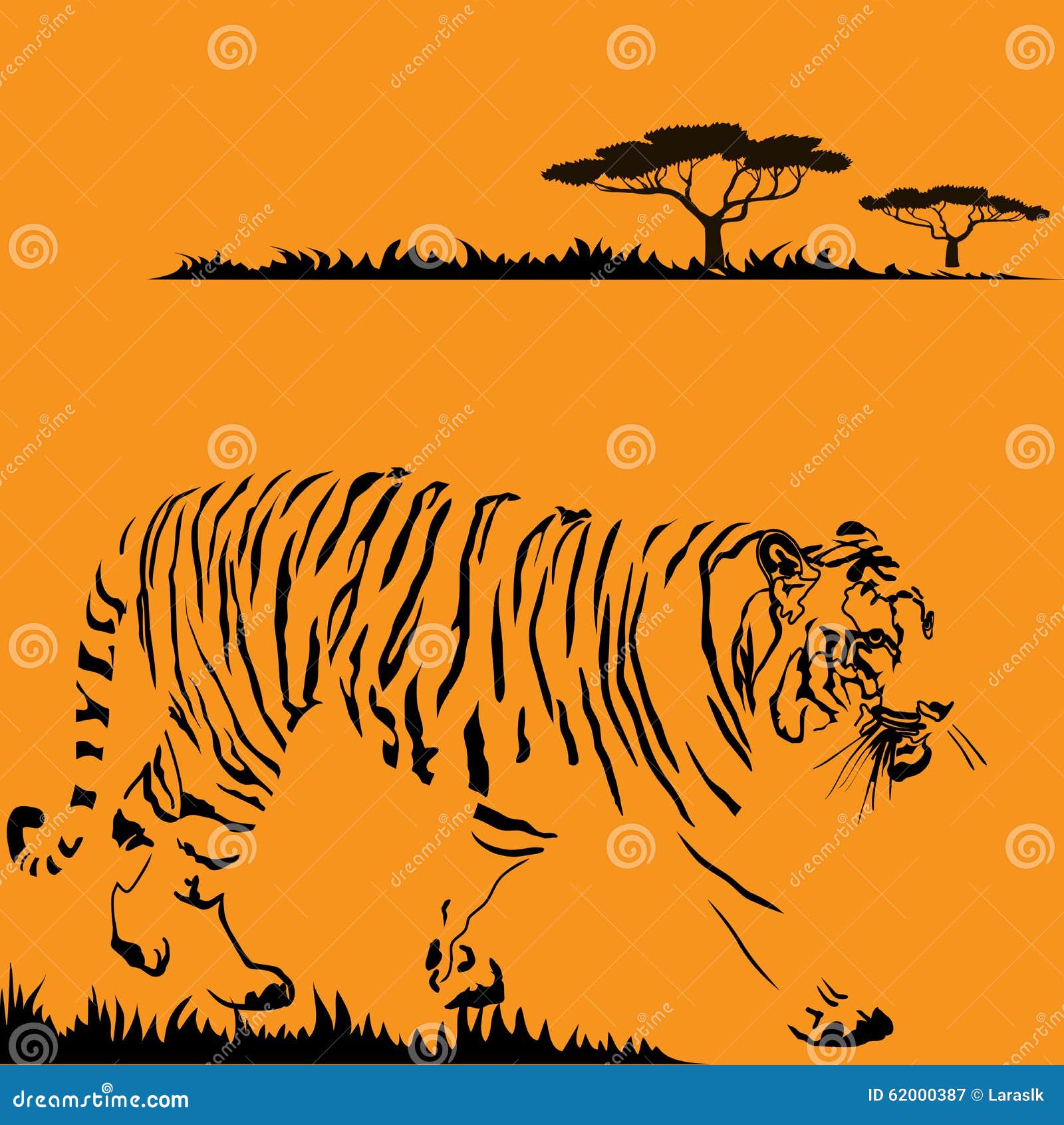 Illustration of tigger stock vector. Illustration of wild - 62000387