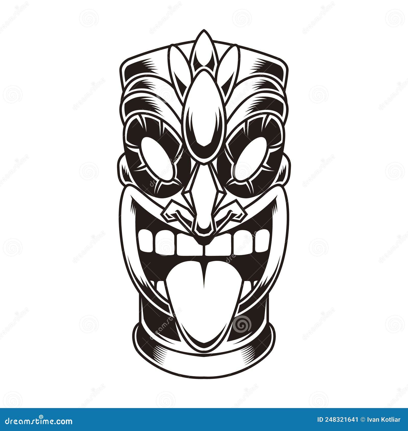 Illustration of Tiki Idol. Design Element for Logo, Label, Sign, Poster ...