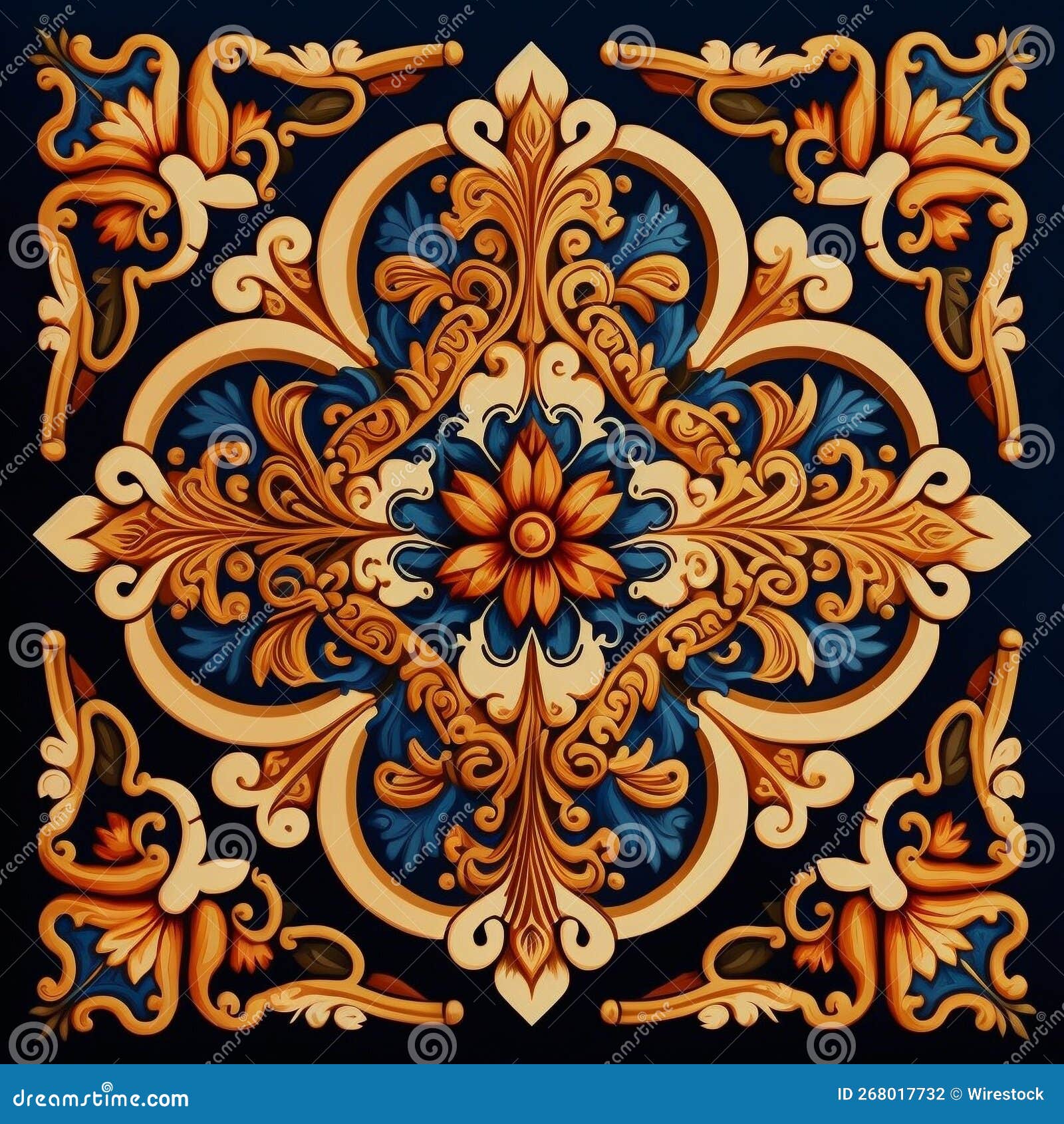 Illustration of a Tile with an Armenian Traditional Pattern Stock ...