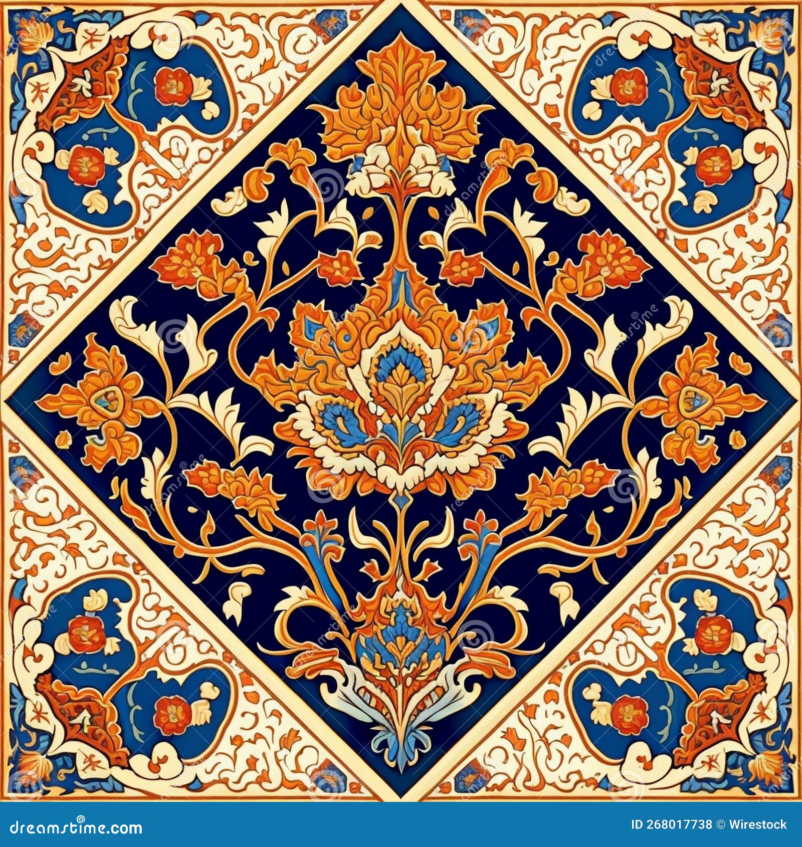 Illustration of a Tile with an Armenian Traditional Pattern Stock ...