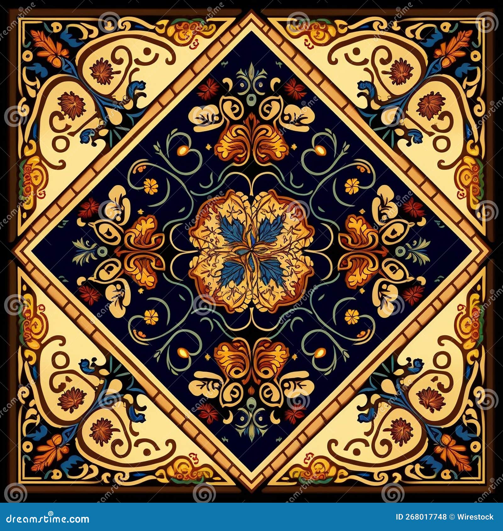 Illustration of a Tile with an Armenian Traditional Pattern Stock ...