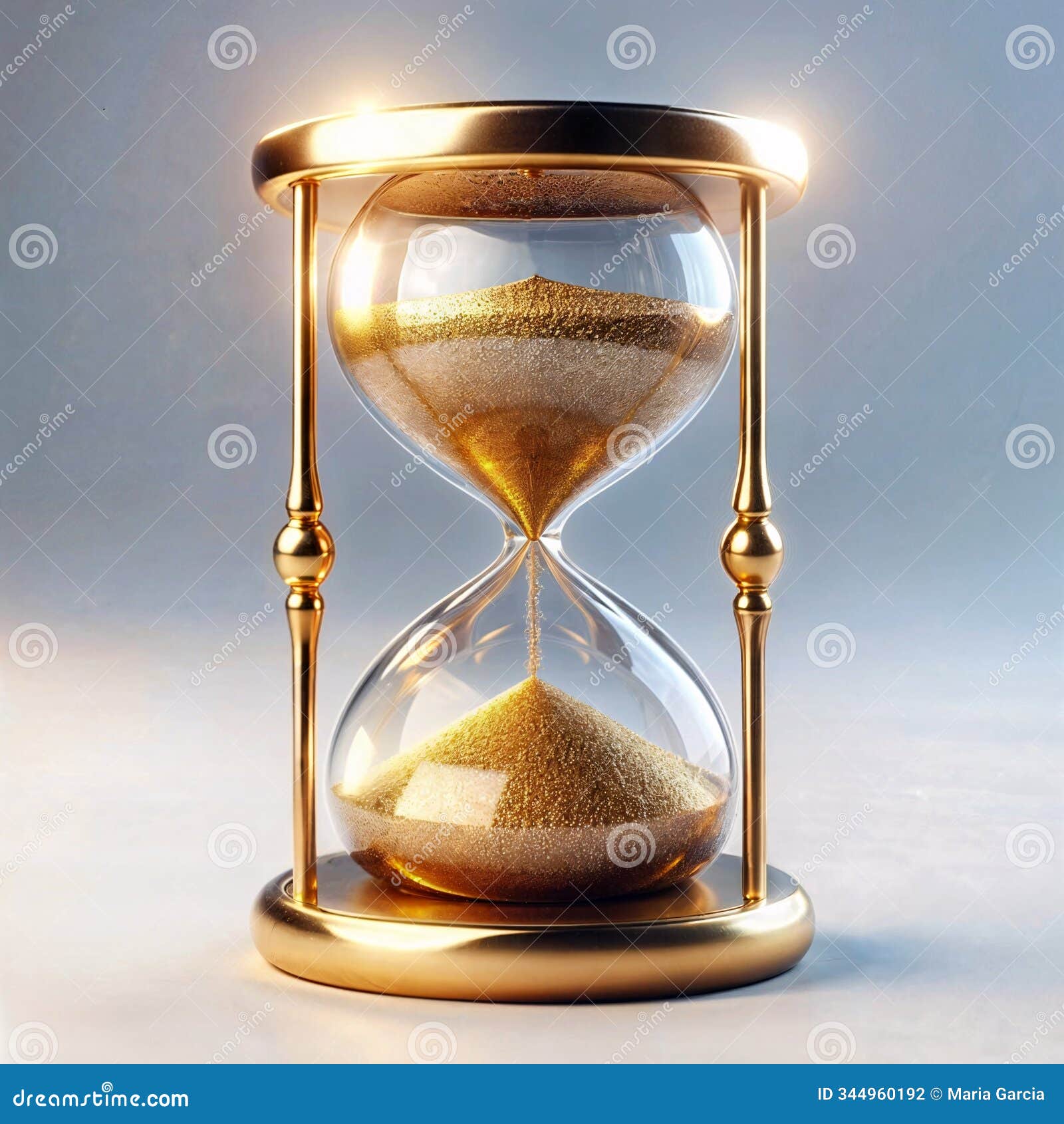 Illustration of Time is Gold. the Value of Time, Hourglass with Gold ...