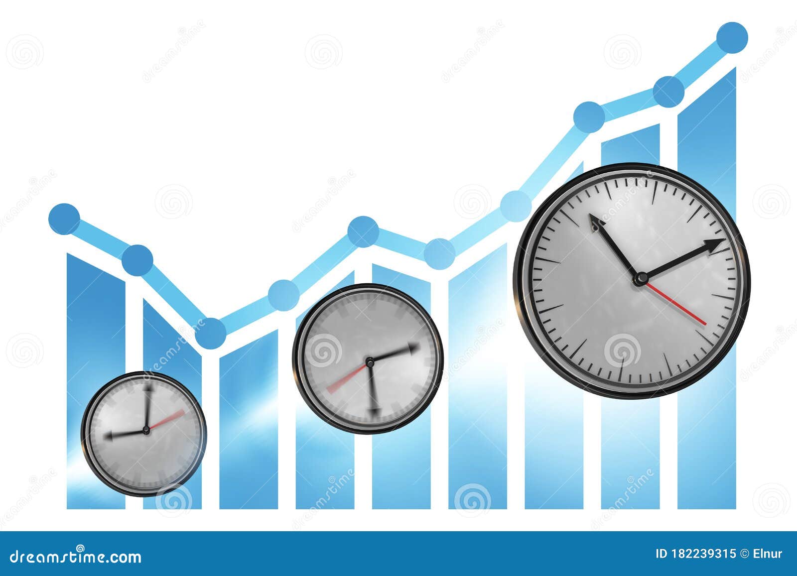 Illustration of Time and Growth - 3d Rendering Stock Illustration ...