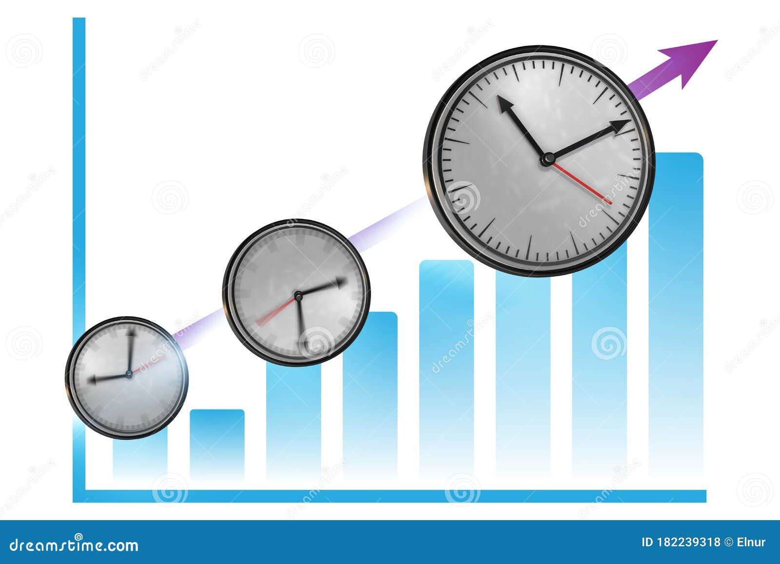 Illustration of Time and Growth - 3d Rendering Stock Illustration ...