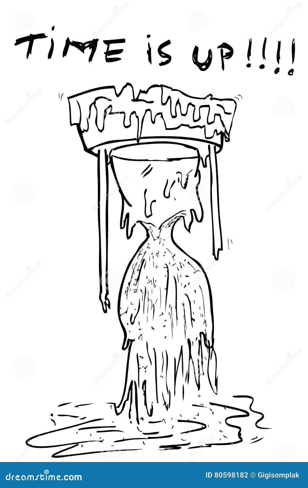 Illustration for Time is Up Stock Vector - Illustration of draw ...