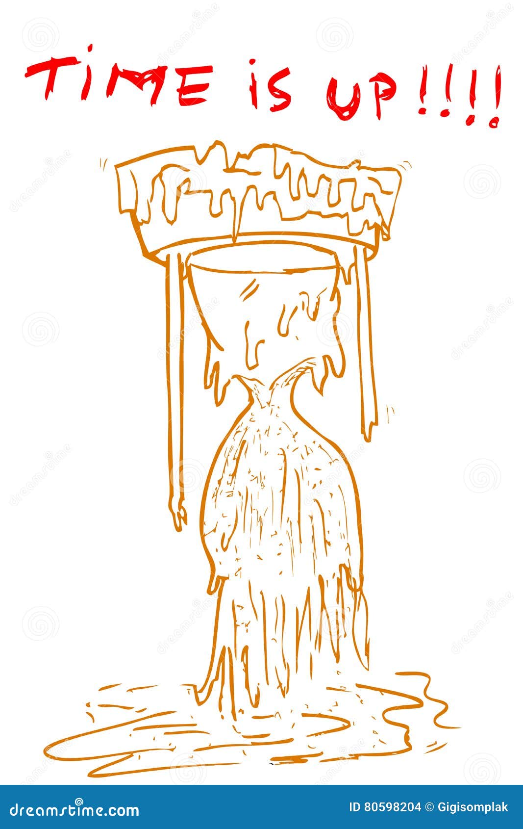Illustration for Time is Up Stock Vector - Illustration of drawing ...
