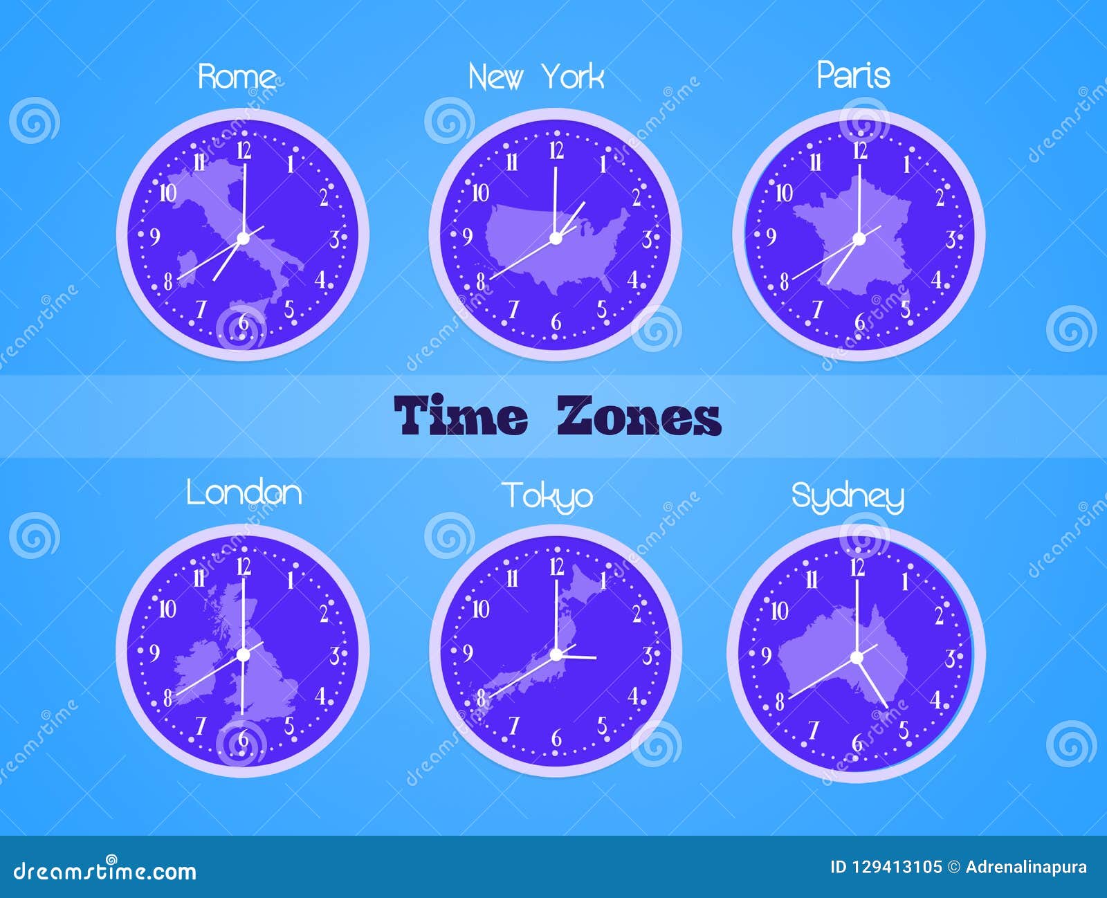 Illustration of time zones stock illustration. Illustration of ...