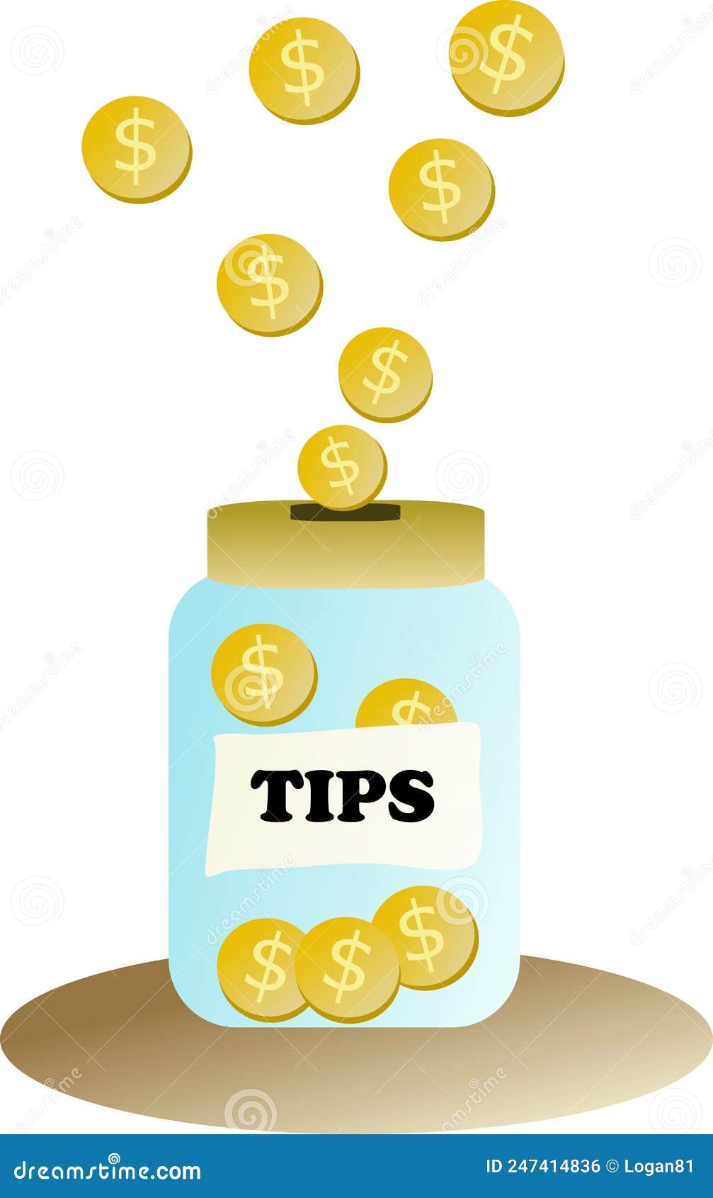 Illustration of Tips Jar with Money Stock Vector - Illustration of ...