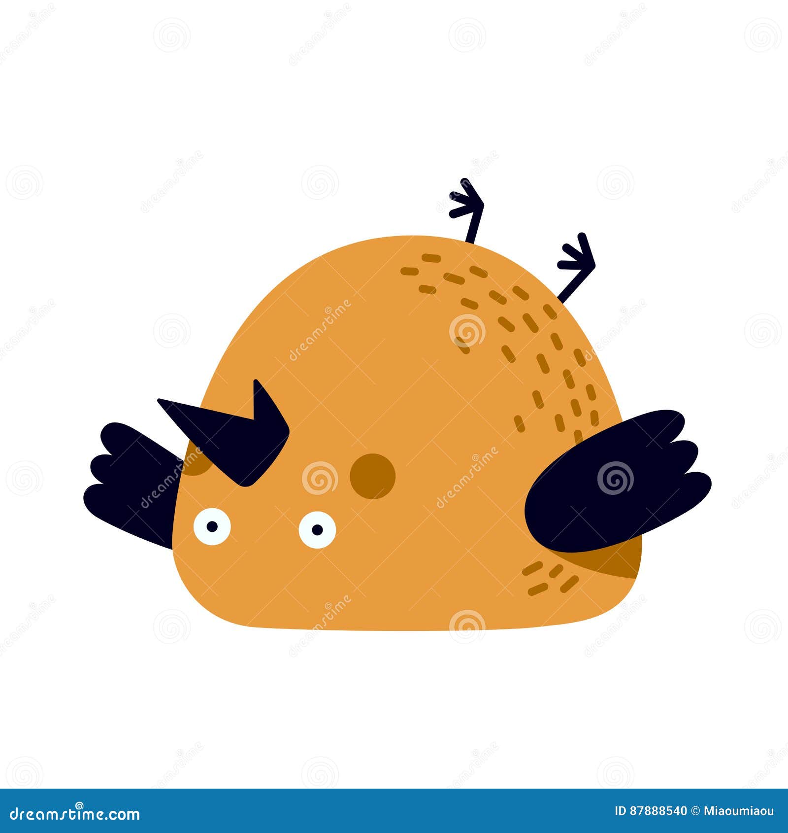 Illustration of Tired or Frustrated Bird Lying on a Back Stock Vector ...