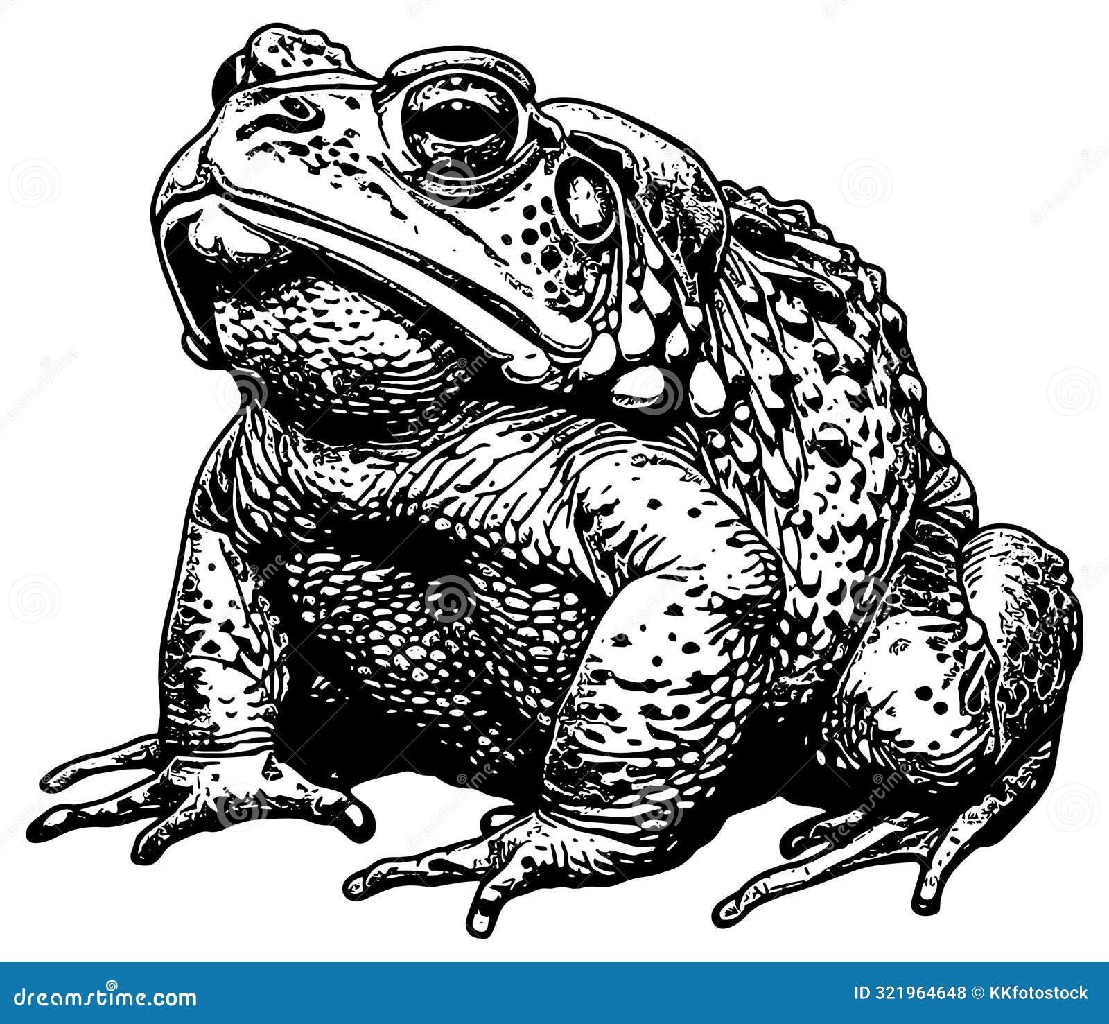 Illustration of a Toad with Warts Stock Vector - Illustration of nature ...