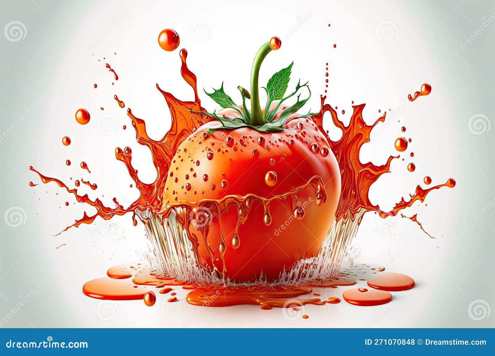 Illustration of the Tomato with Juice Splash Stock Illustration ...