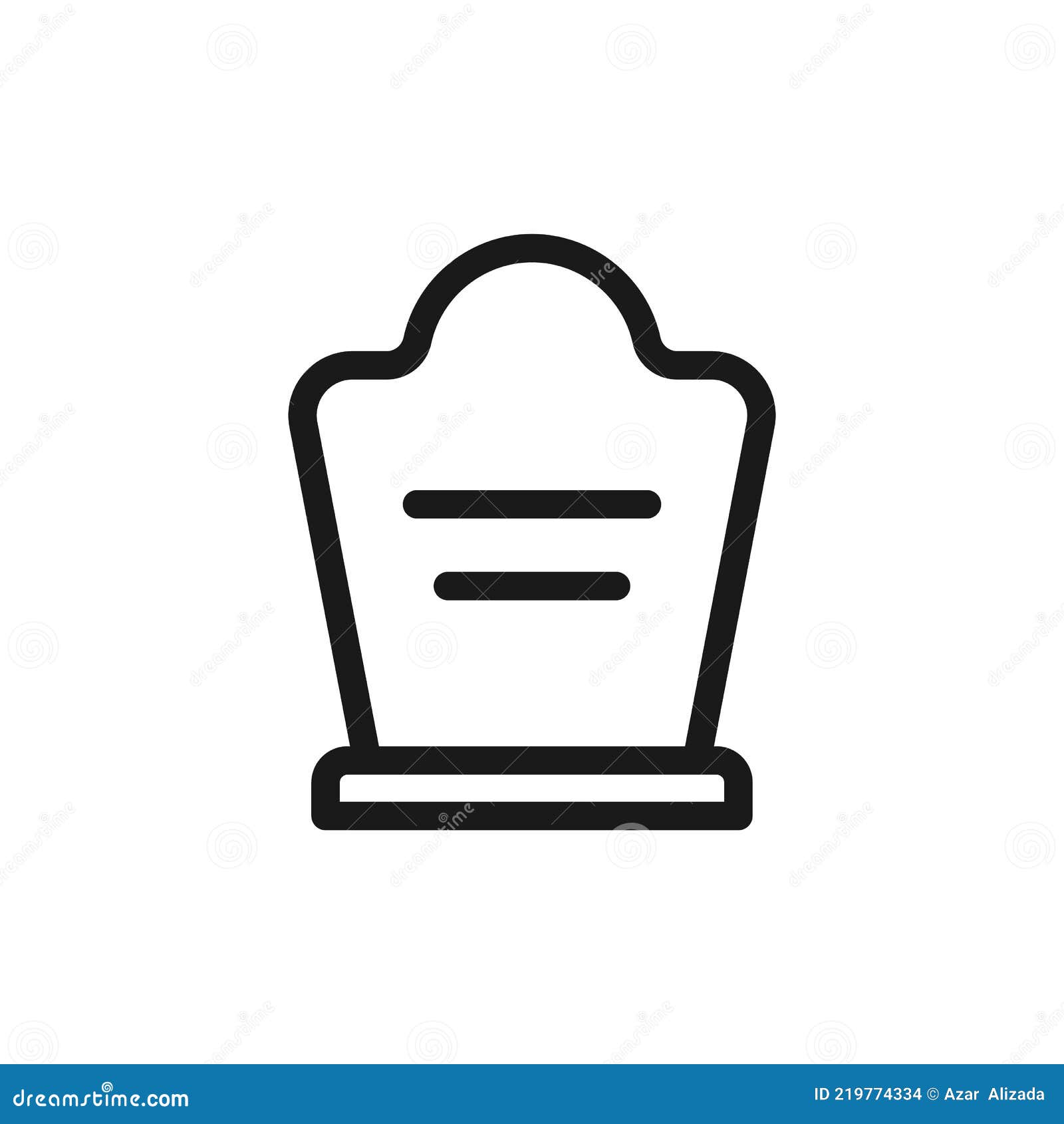 Illustration of Tombstone Line Icon. Death and Mortality Concept Design ...