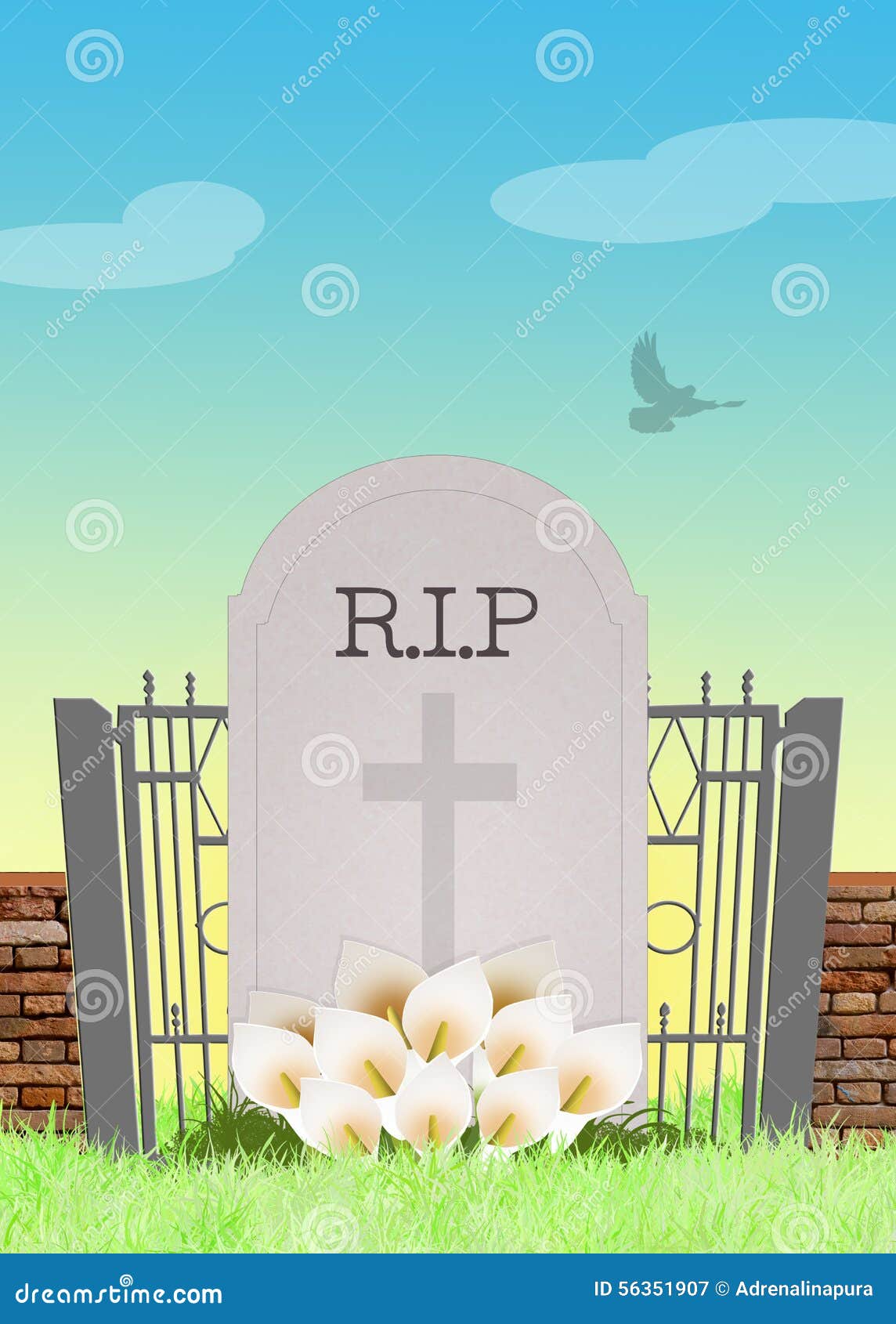 Illustration of tombstone stock illustration. Illustration of church ...