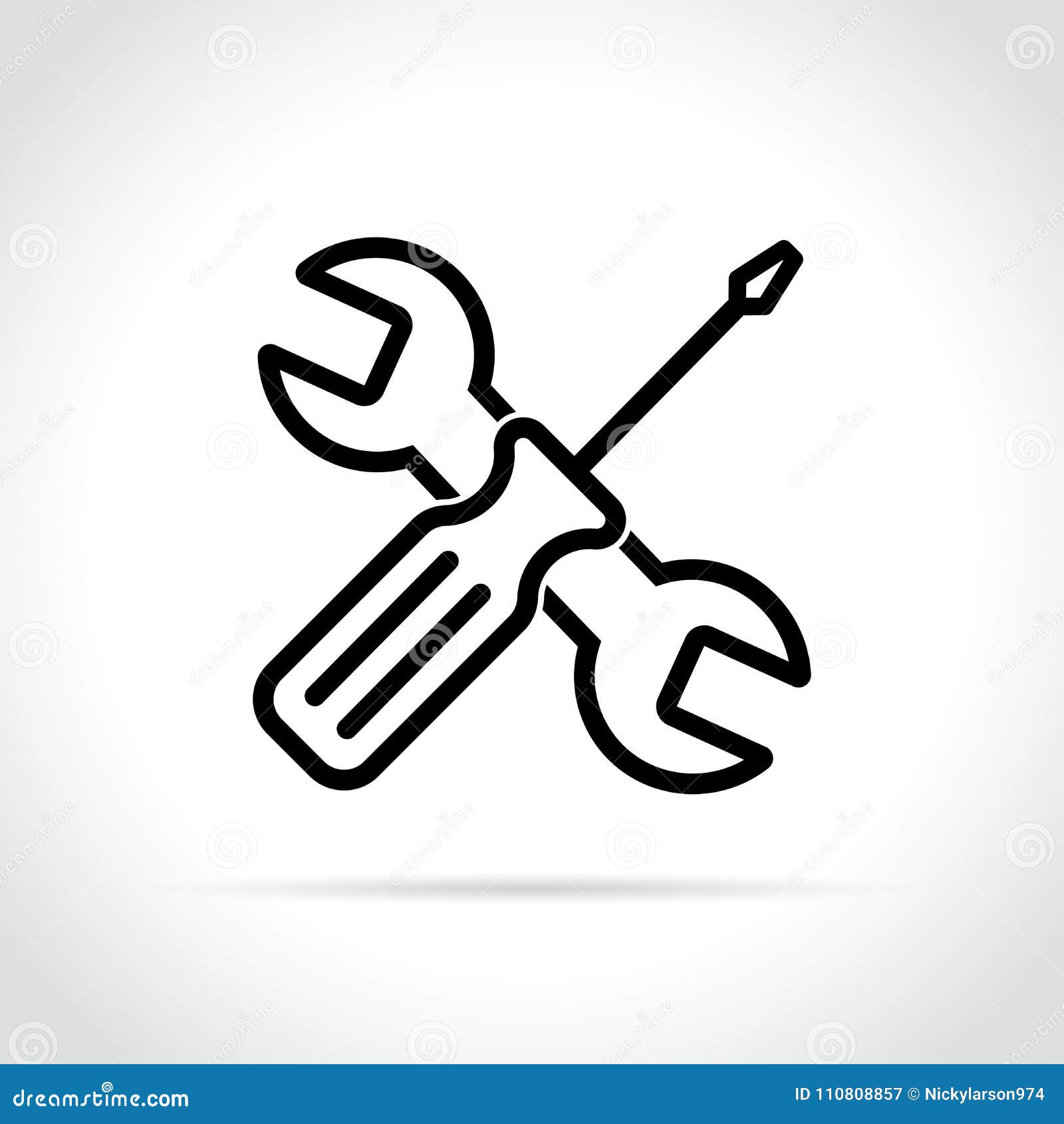 Tools Icon on White Background Stock Vector - Illustration of simple ...