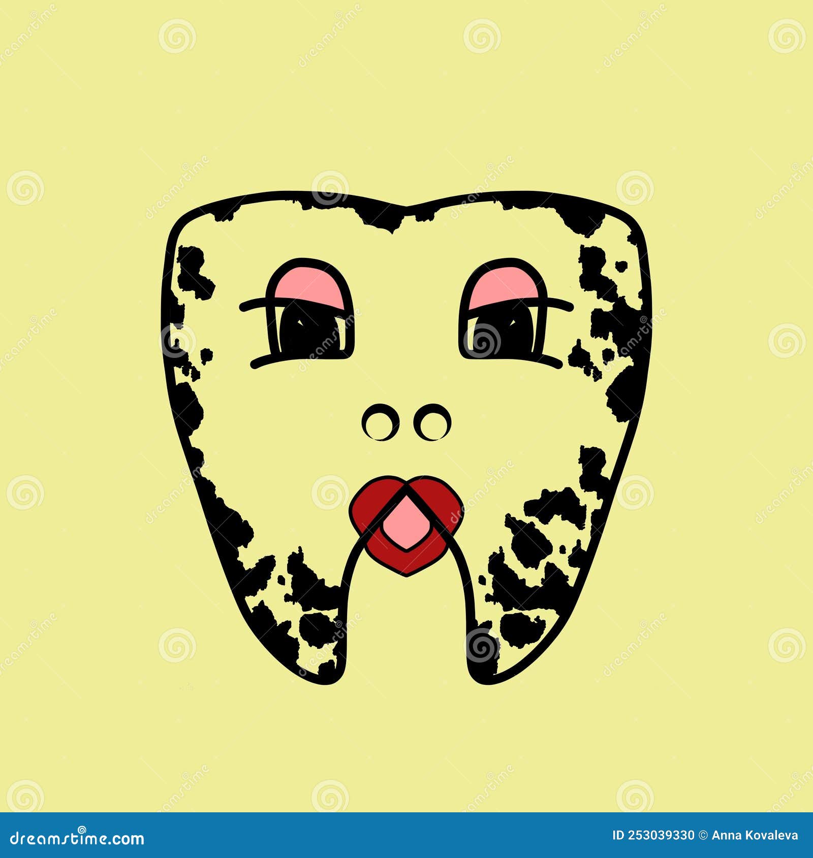 Illustration of a Tooth in a Cartoon Style. Schematic Representation of ...