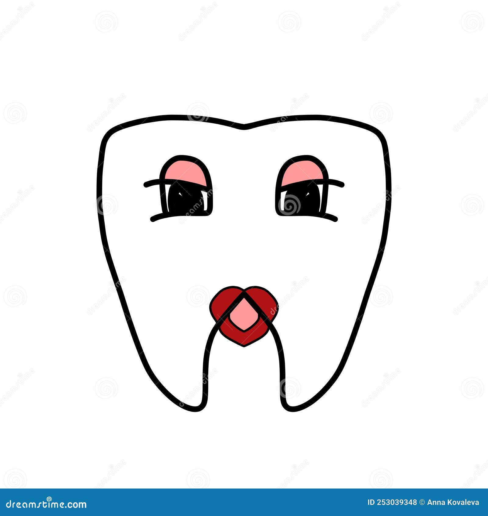 Illustration of a Tooth in a Cartoon Style. Schematic Representation of ...